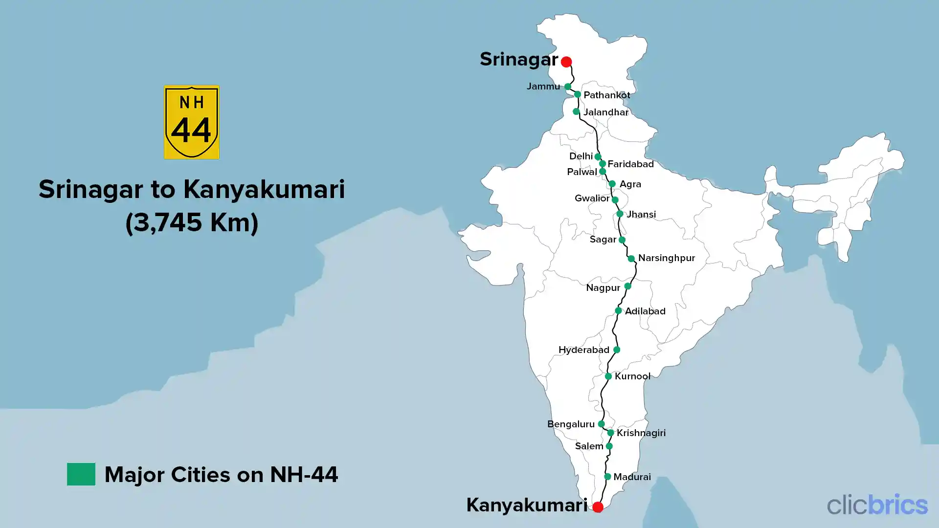 Longest Highway In India NH 44 Route Rules Places To Visit